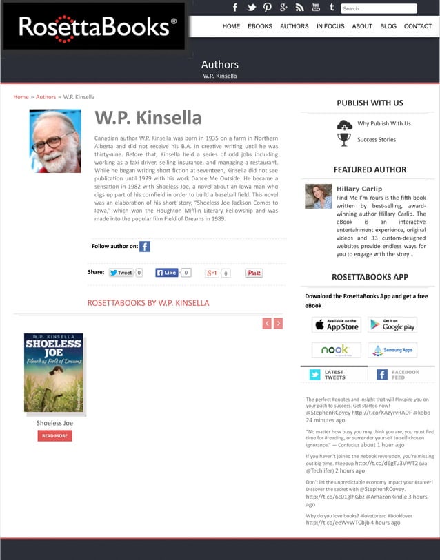 W.P. Kinsella - RosettaBooks | PDF | Free Download