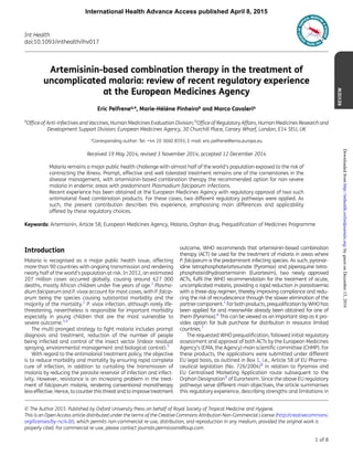 Artemisinin-based combination therapy in the treatment of uncomplicated ...
