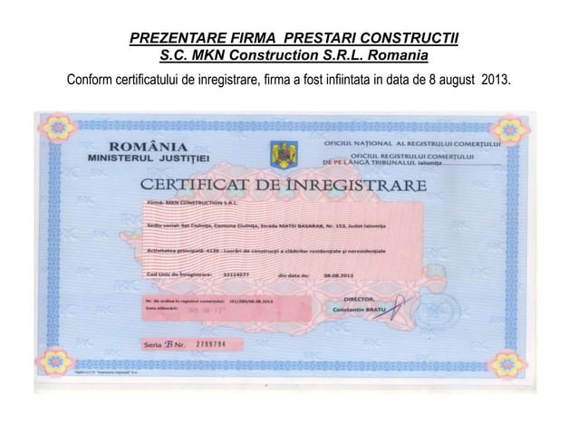 PREZENTARE FIRMA PRESTARI CONSTRUCTII | PPTX