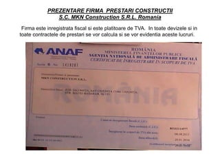 PREZENTARE FIRMA PRESTARI CONSTRUCTII | PPTX