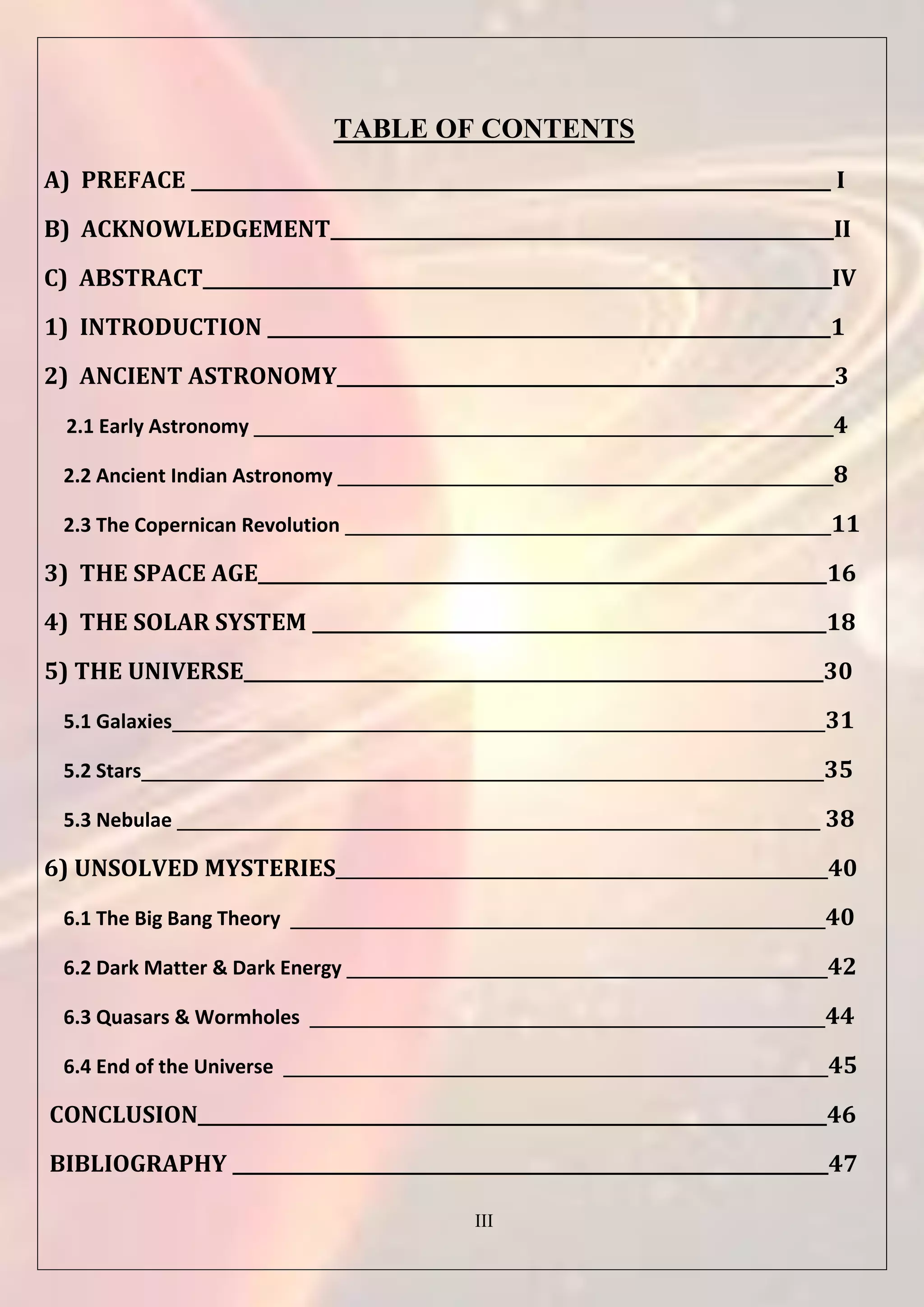 Report on "ANCIENT & MODERN ASTRONOMY" | PDF