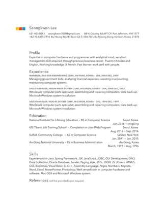 Reseume 12092016 | PDF