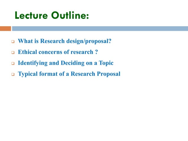 Lecture-3 Research Proposal | PPT