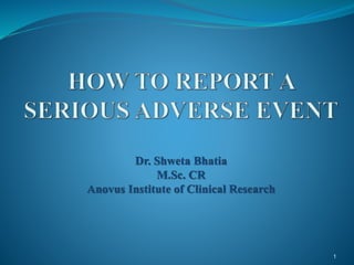 How to report an SAE | PPTX