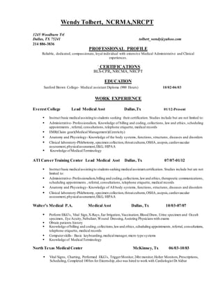 Wendy Tolbert Resume yes | DOCX