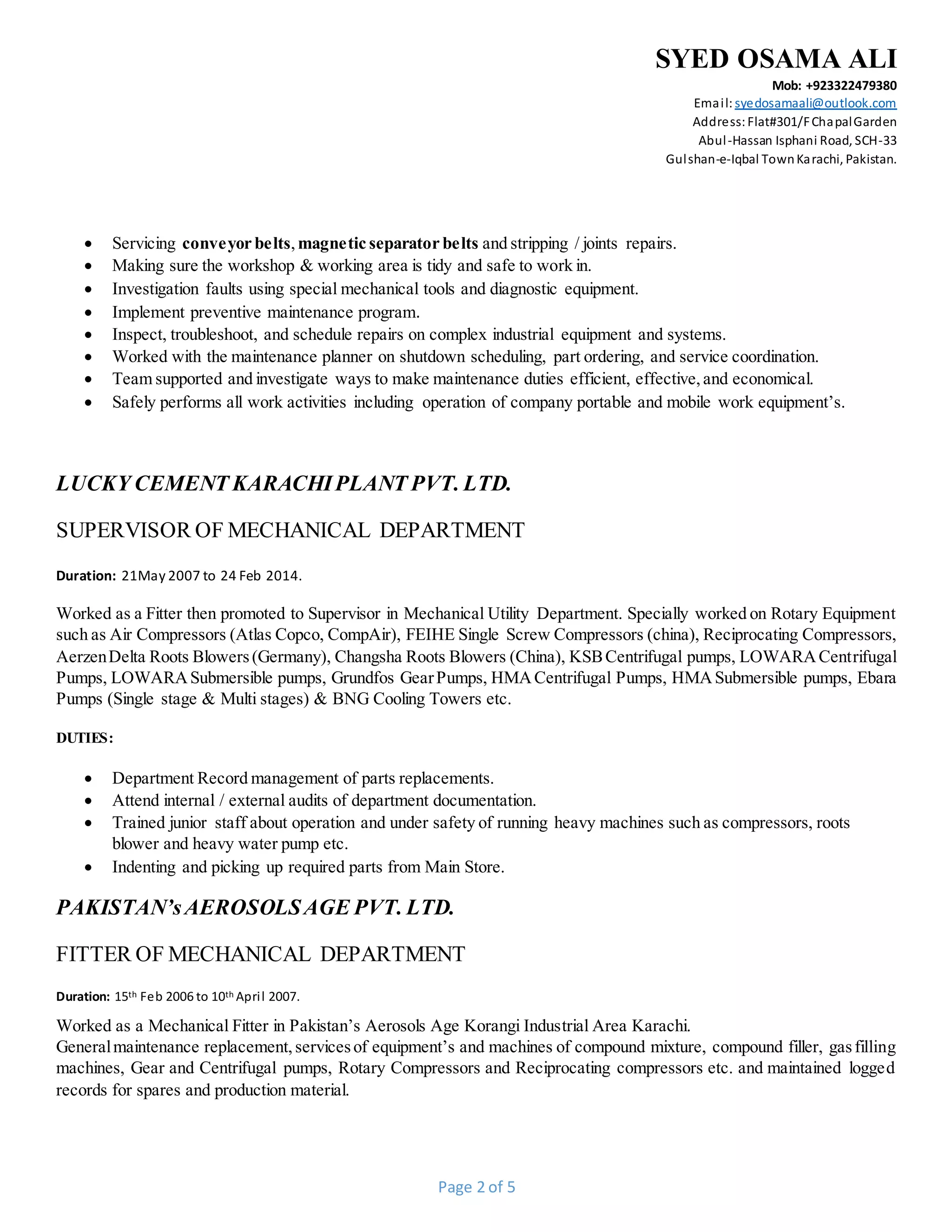 SYED OSAMA ALI CV | DOCX | Operating Systems | Computer Software and Applications