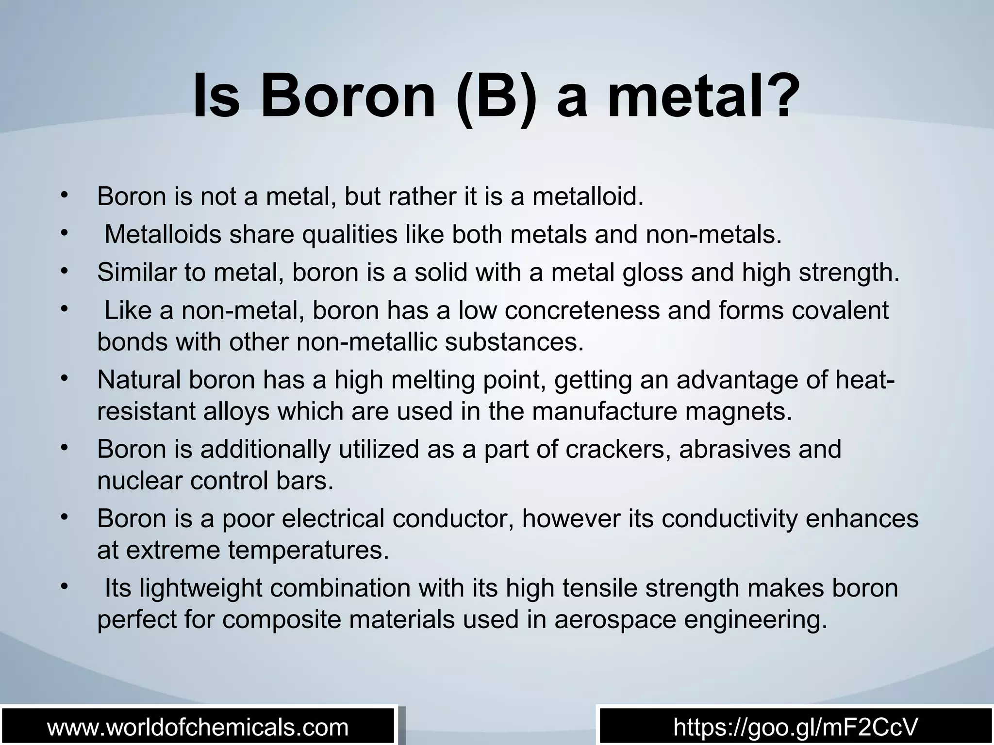 7 facts that you should know about boron | PPT | Free Download