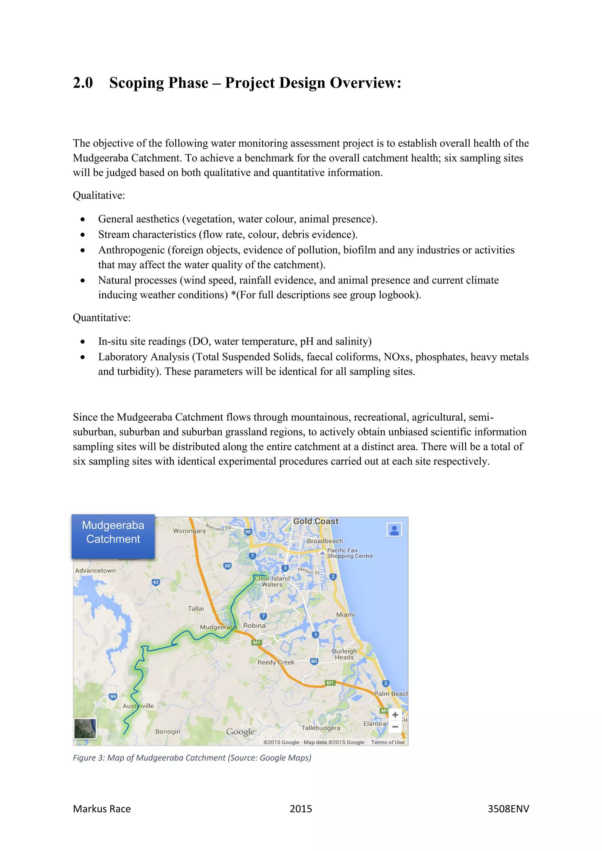 Water Quality Monitoring Assessment - Mudgeeraba Catchment - August ...
