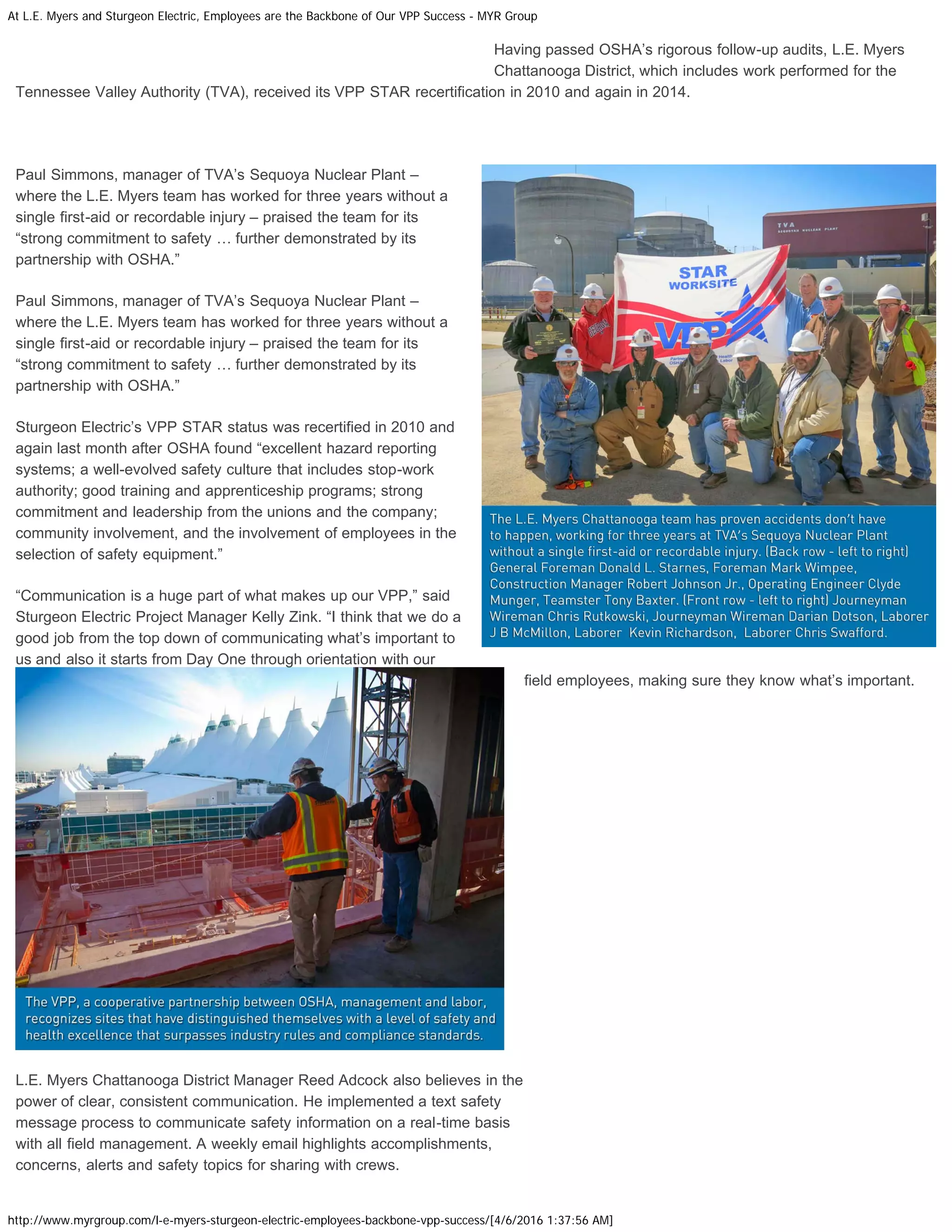 MYR GROUP VPP STATUS | PDF