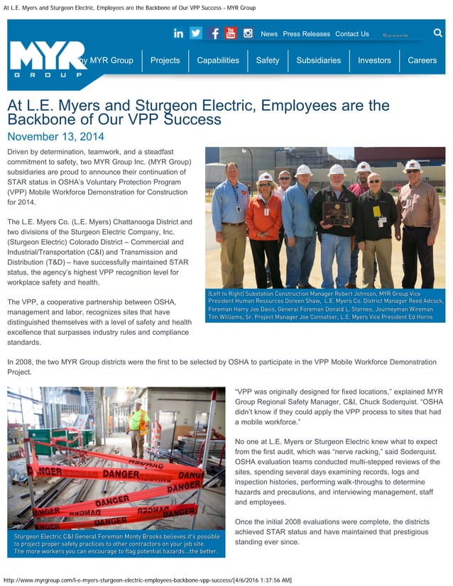 MYR GROUP VPP STATUS | PDF