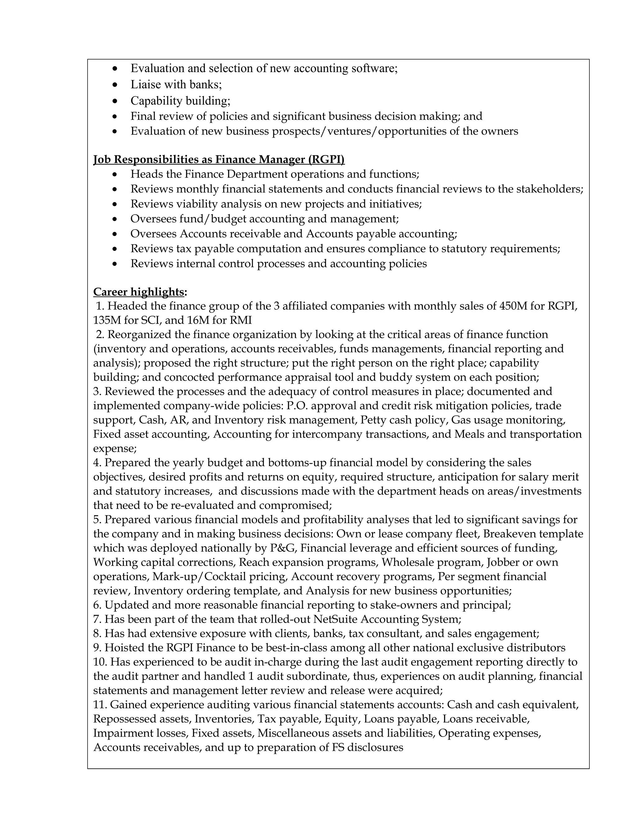 Demson Parumog resume April 1 2016 | DOC