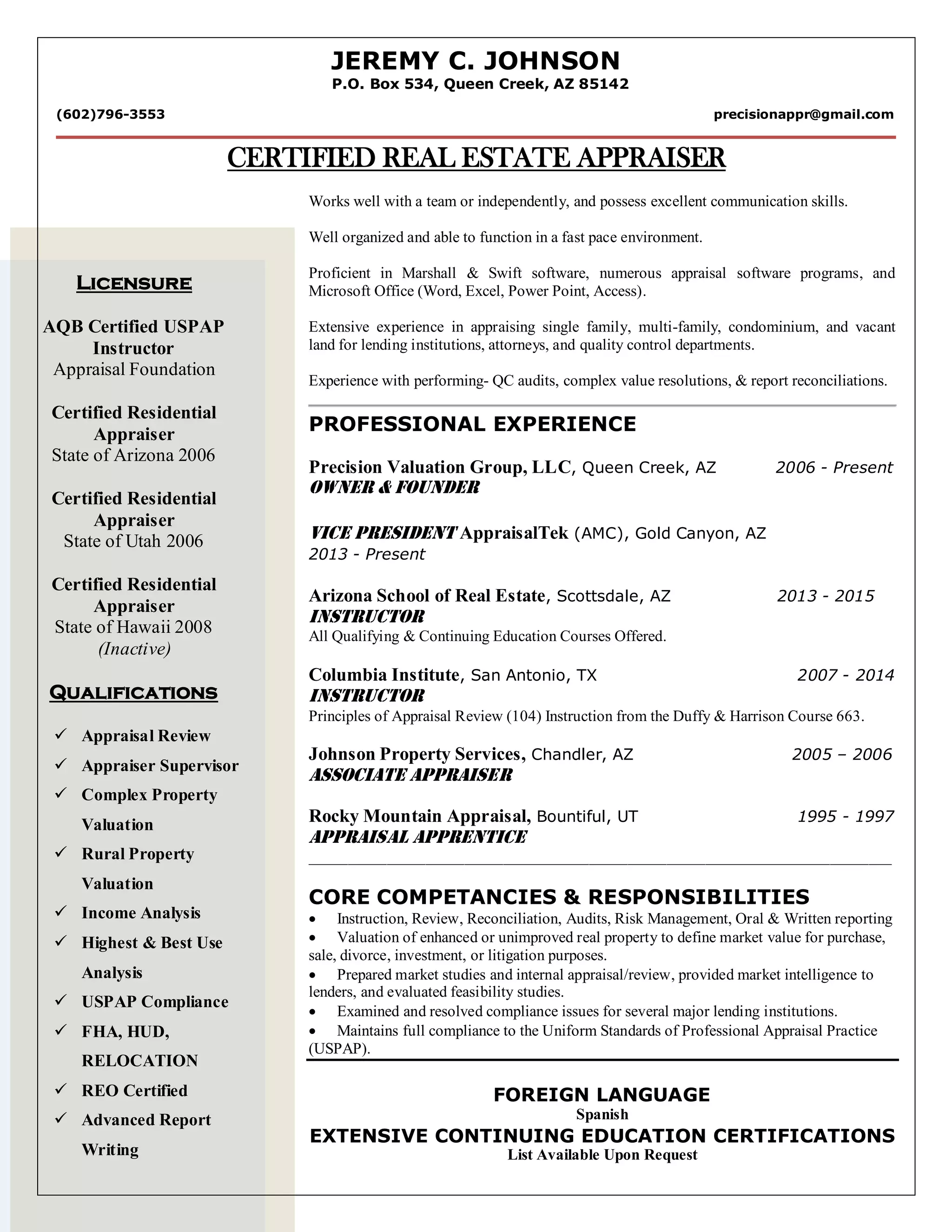 Appraisal Resume16 | PDF