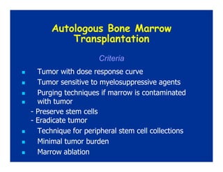 Autologous Bone Marrow Transplant