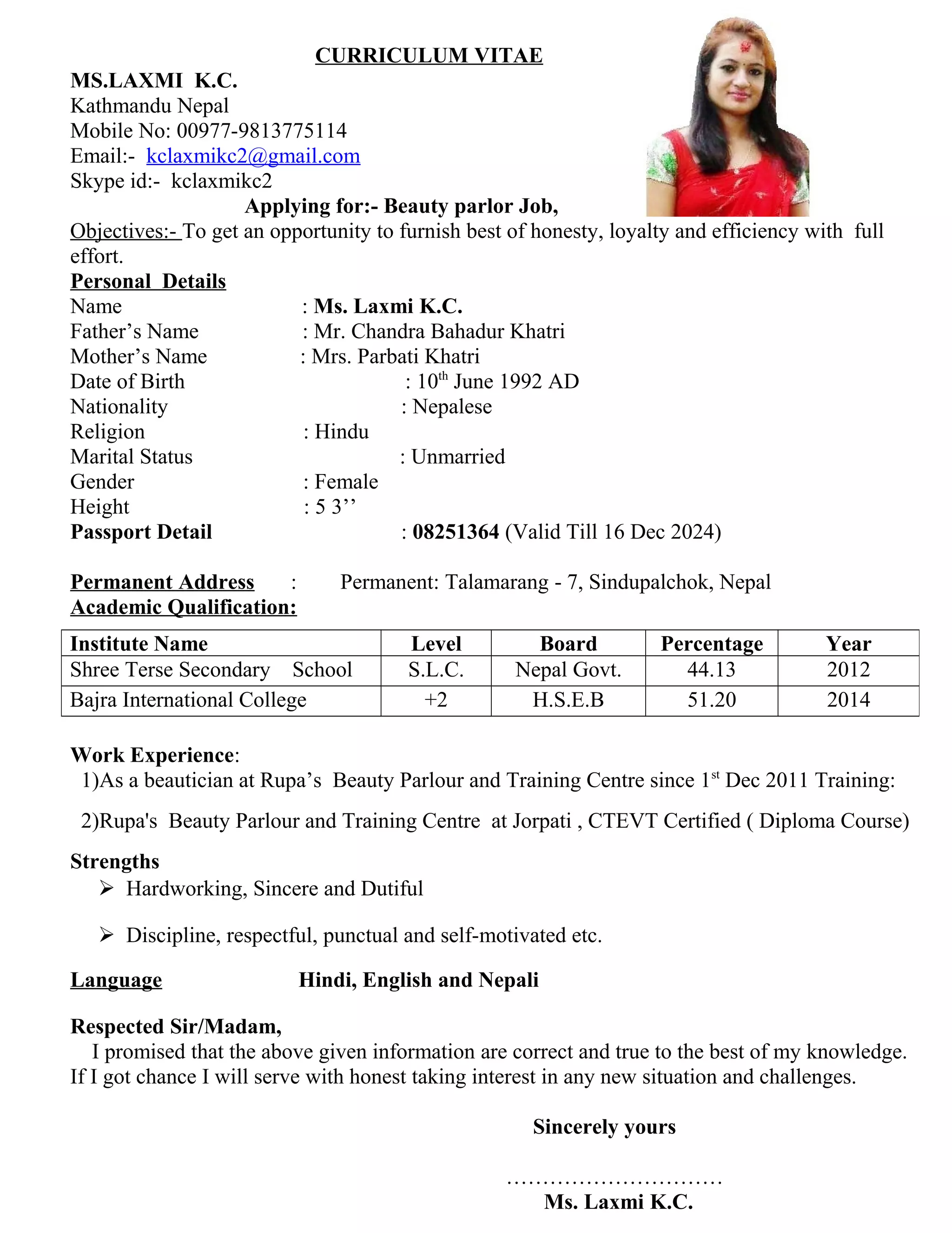 laxmi kc cv | DOC