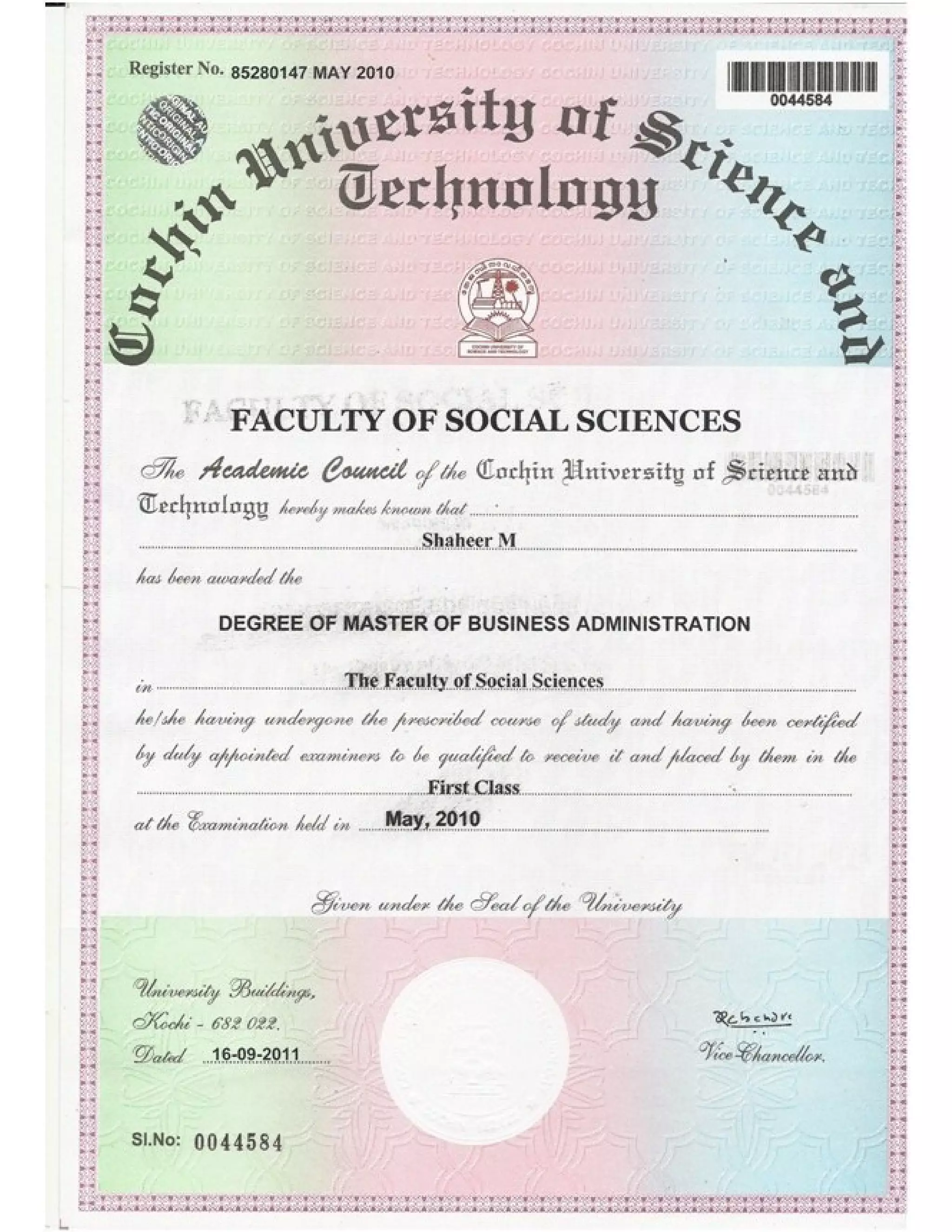 MBA- Certificate | PDF