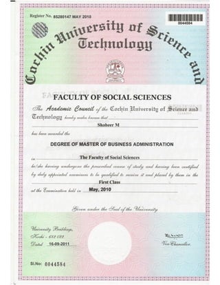 MBA- Certificate | PDF | Free Download