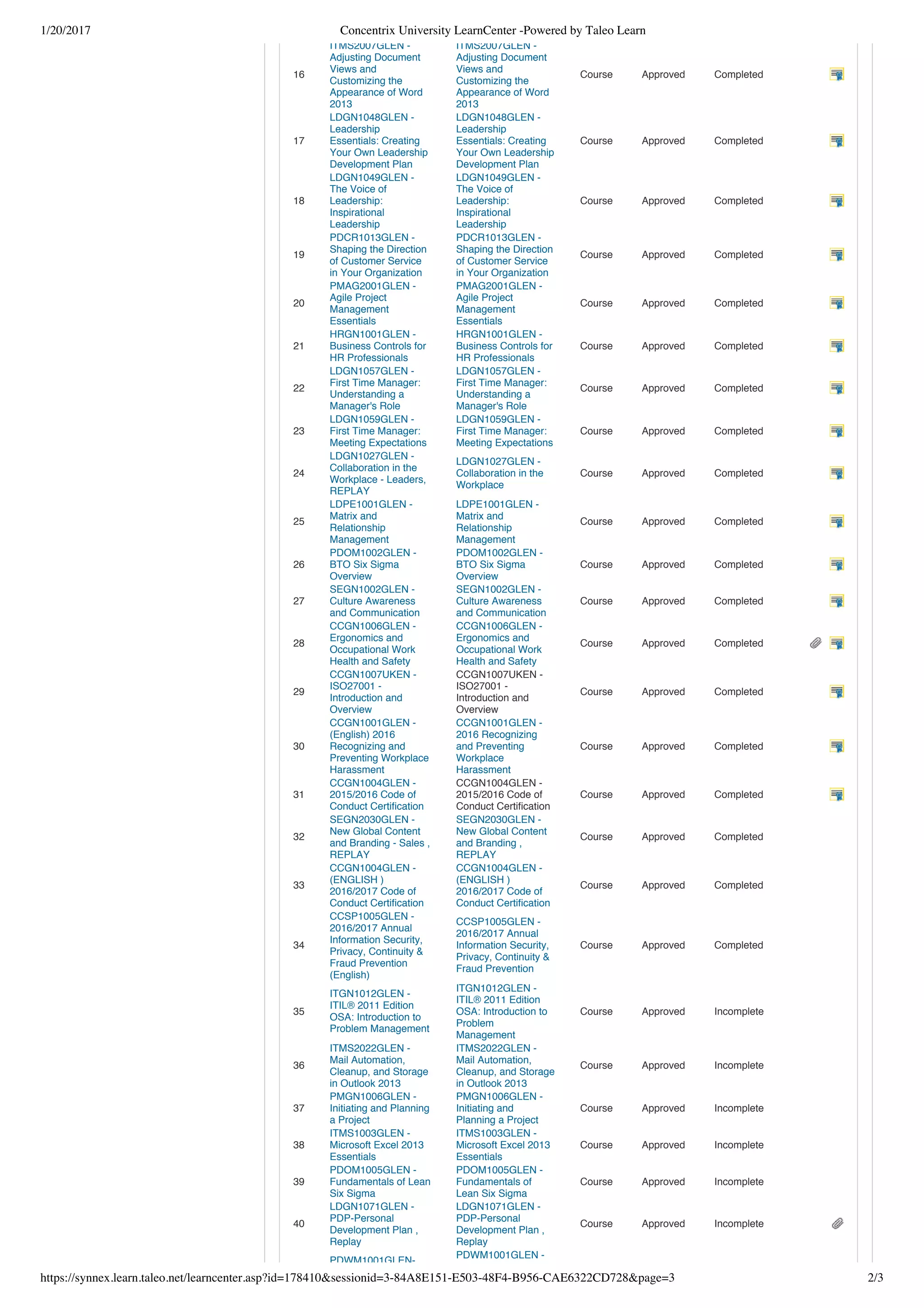 Concentrix University Le...-Powered by Taleo Learn LD2 | PDF