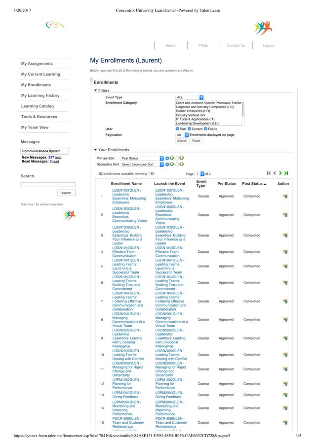 Concentrix University Le...-Powered by Taleo Learn LD2 | PDF | Business ...
