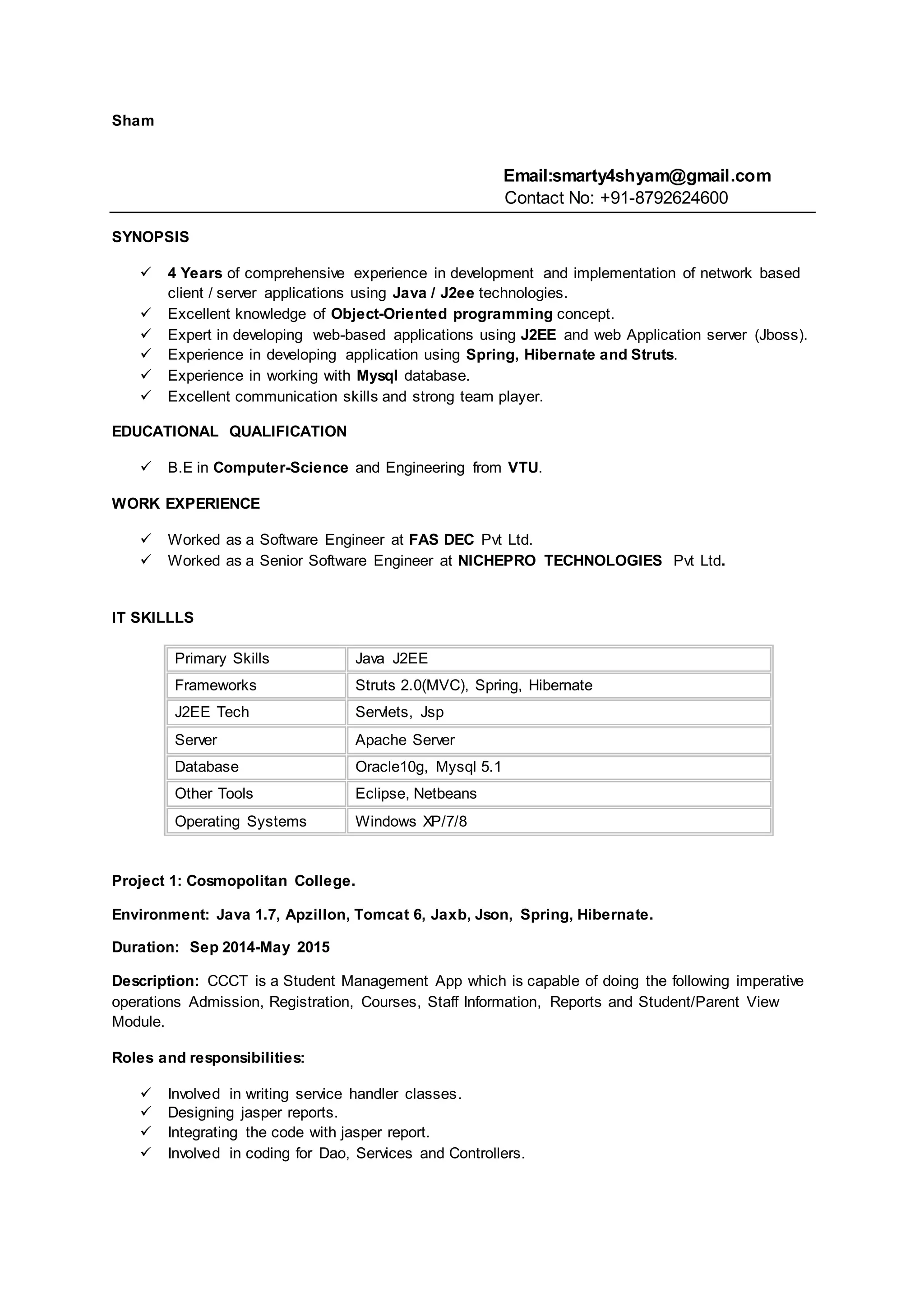 shamResume (1) | DOCX