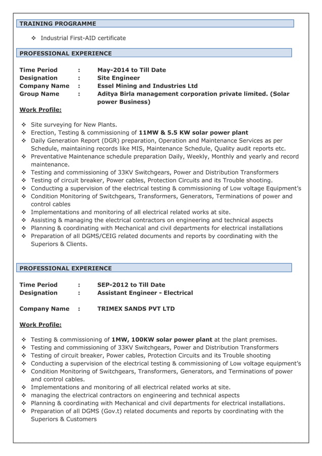 SHAIK IRFAN VALI .... resume O&M | PDF SHAIK IRFAN VALI .... resume O&M | PDF