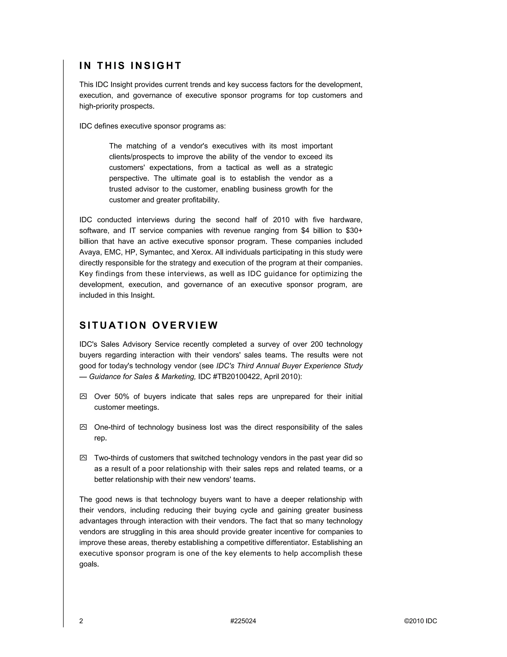 Executive Sponsor Program | PDF