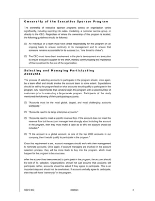 Executive Sponsor Program | PDF | Sales | Business