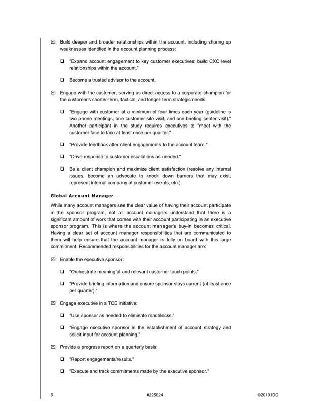 Executive Sponsor Program | PDF | Sales | Business