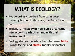 Introduction to Ecology | PPT