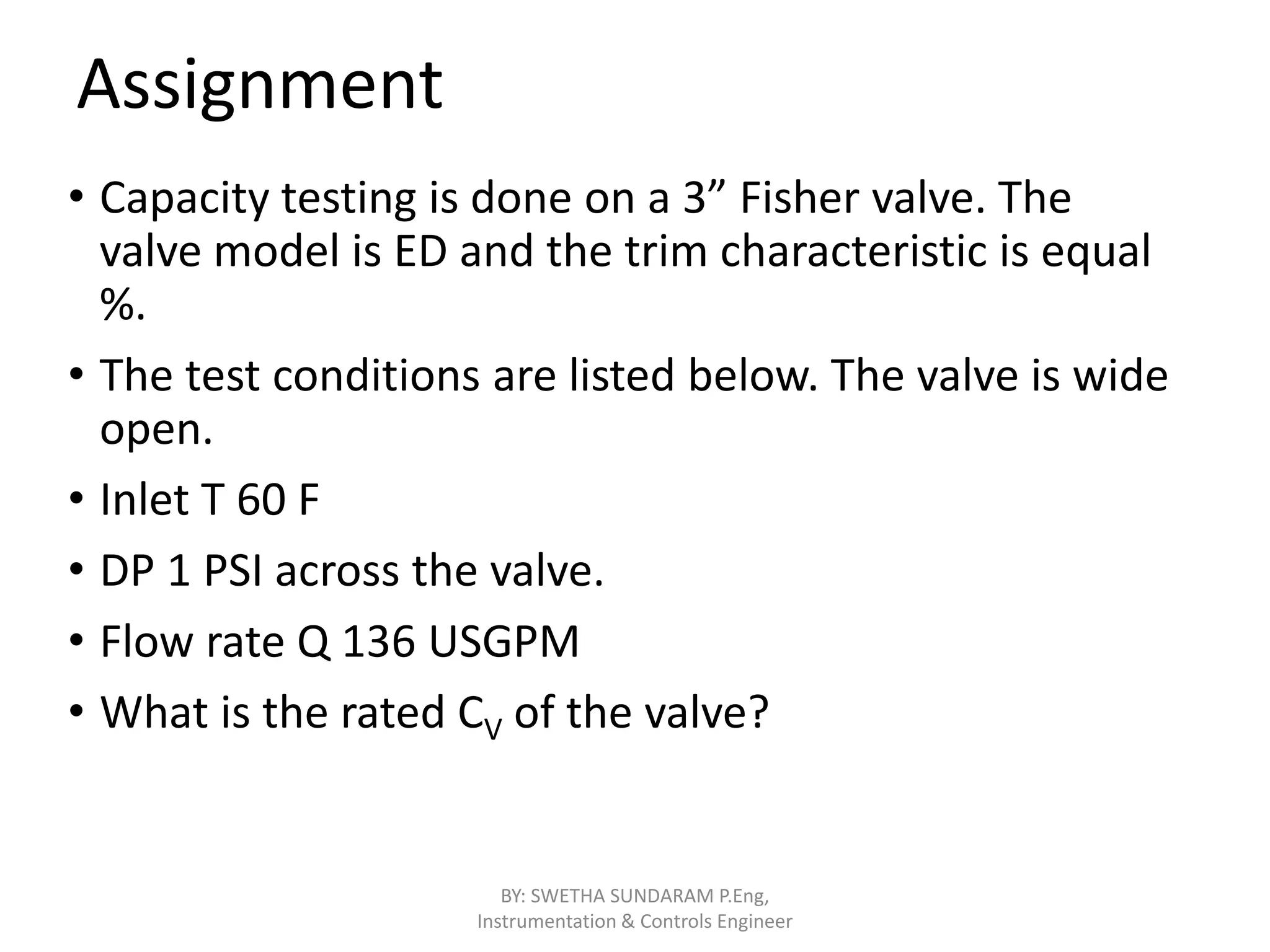 control valve functional testing - Swetha | PPTX