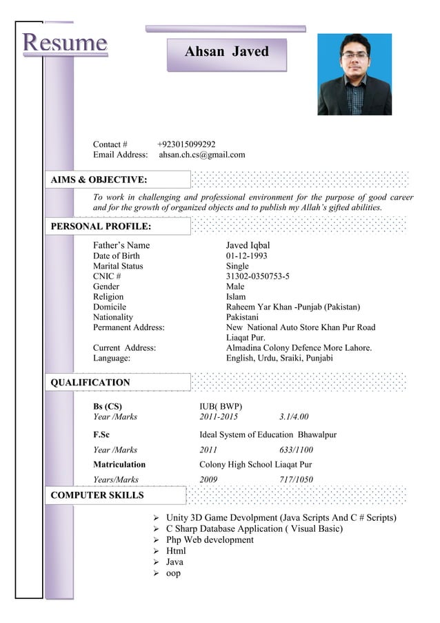 Ahsan Fresh CV | PDF