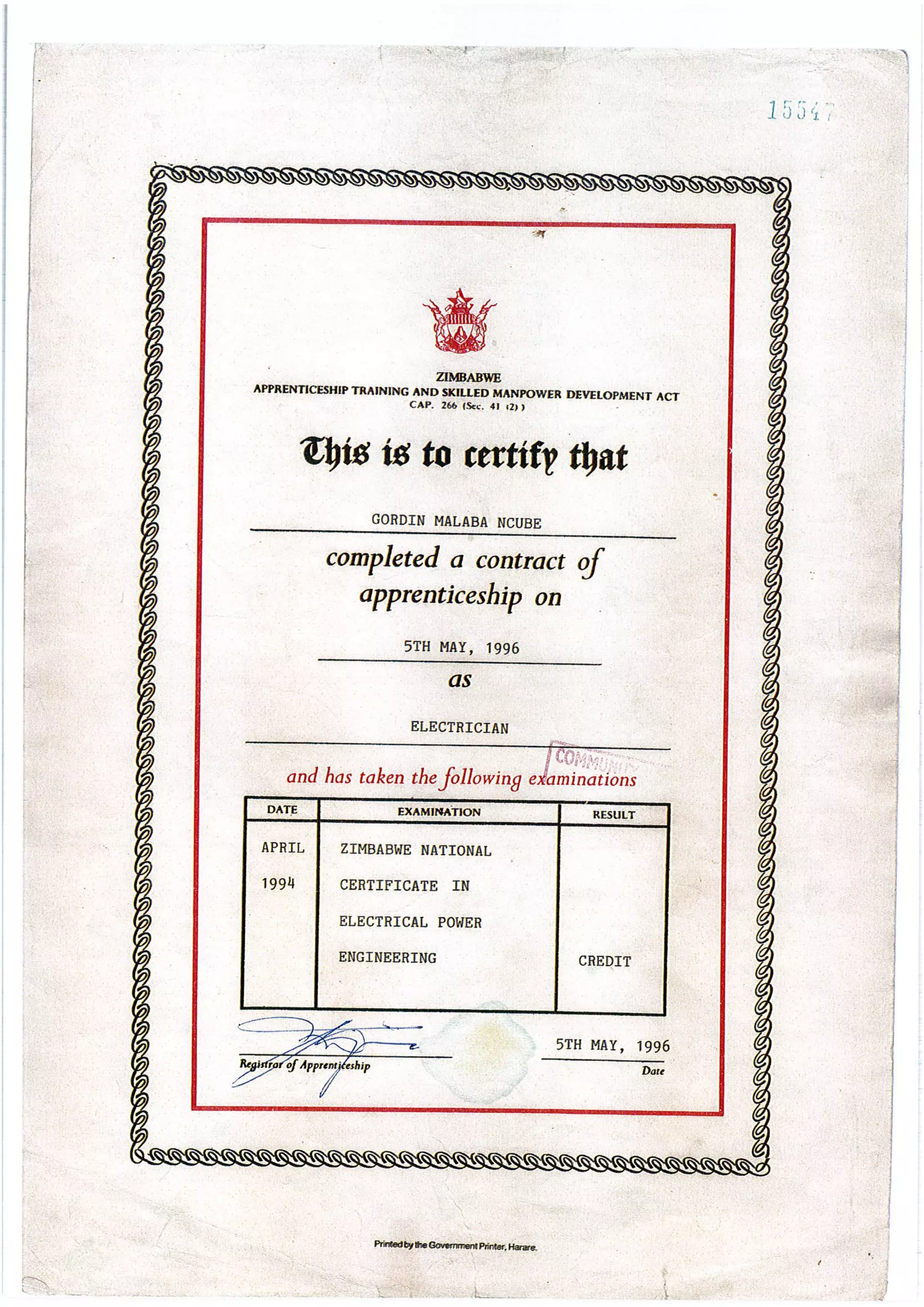 3) Trade Test Certificate | PDF