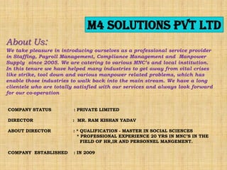 M4 SOLUTIONS PRIVATE LTD-COMPANY PROFILE | PDF