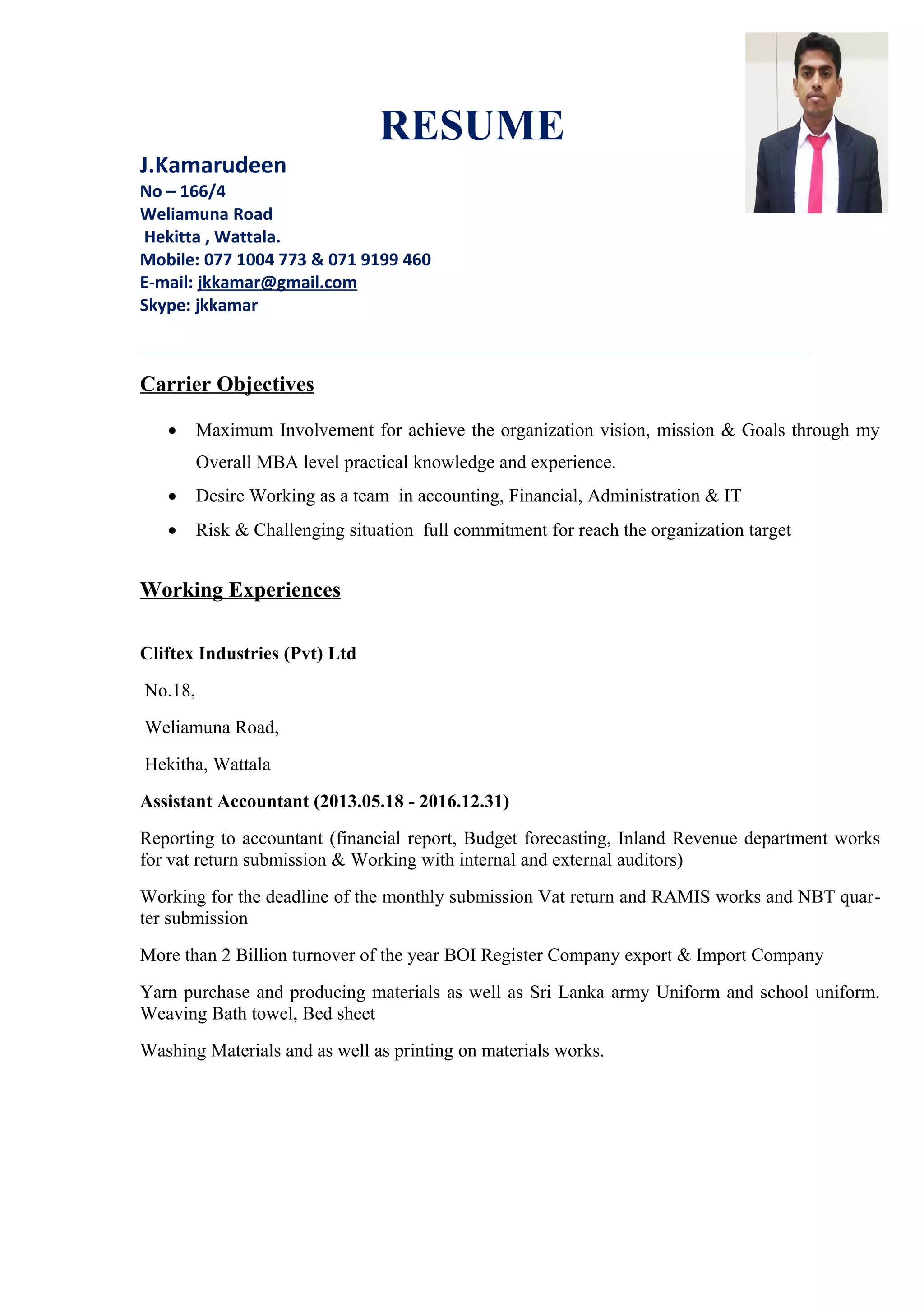 KAMAR RESUME 04 | PDF