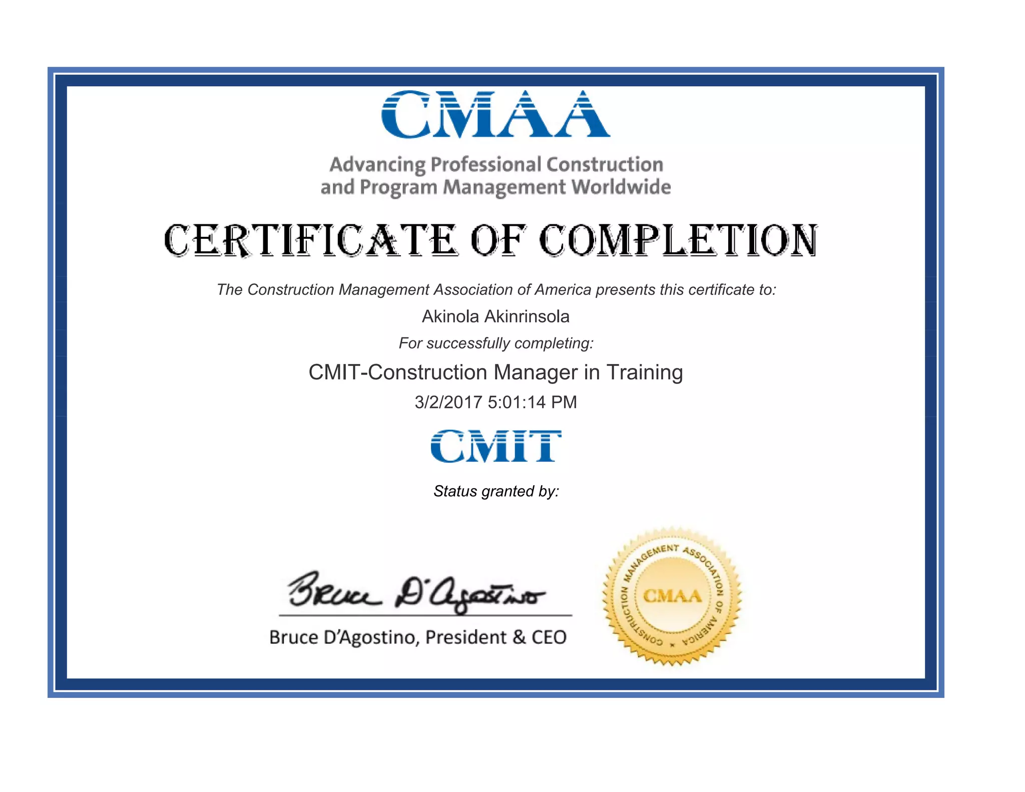 CMIT Certificate | PPT