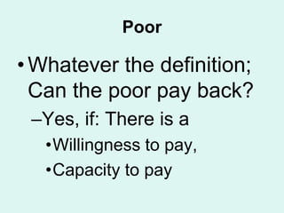 Financing the Poor | PPT