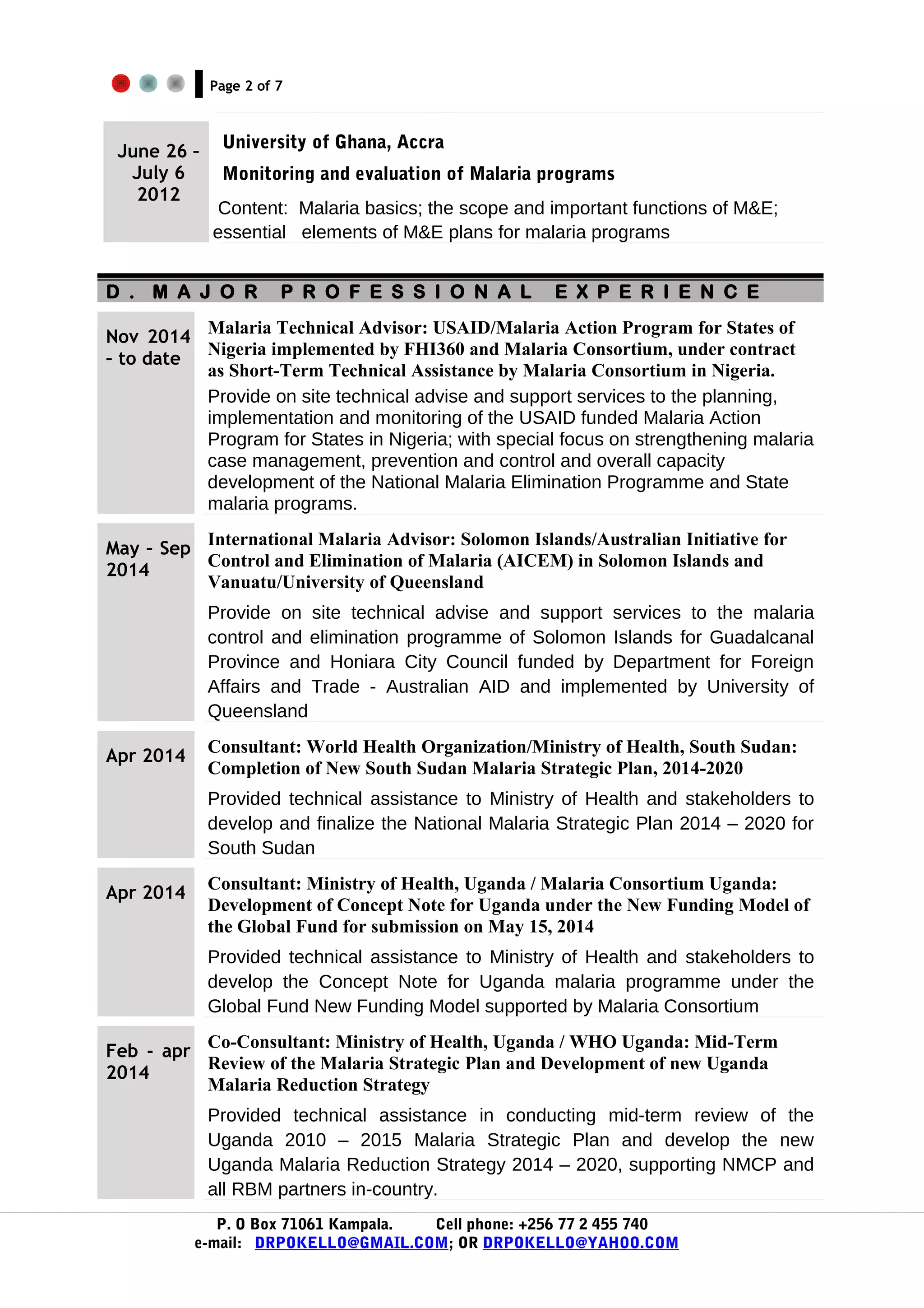 CV Patrick - 2014 | DOC | Infectious Diseases | Diseases and Conditions
