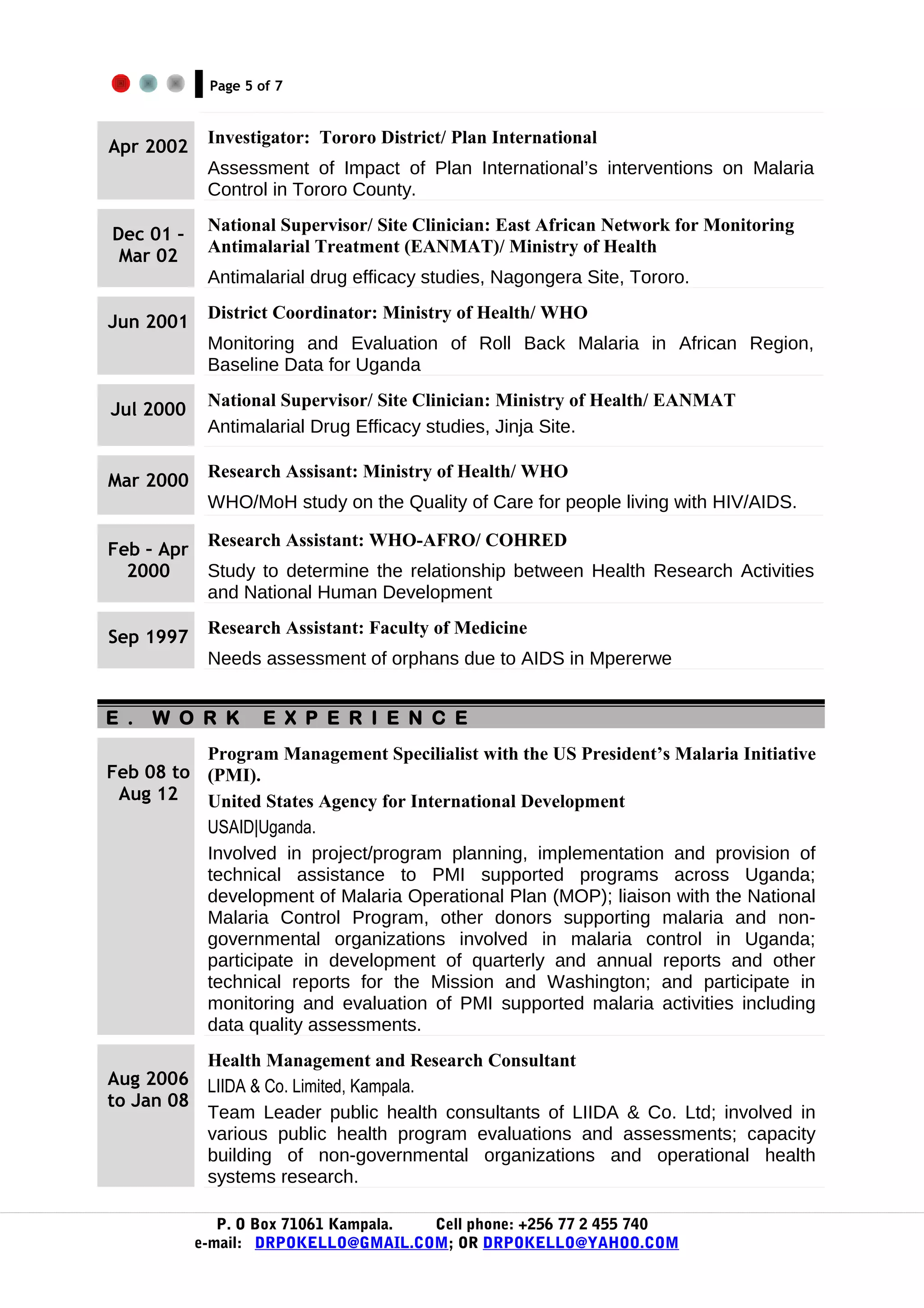 CV Patrick - 2014 | DOC | Infectious Diseases | Diseases and Conditions