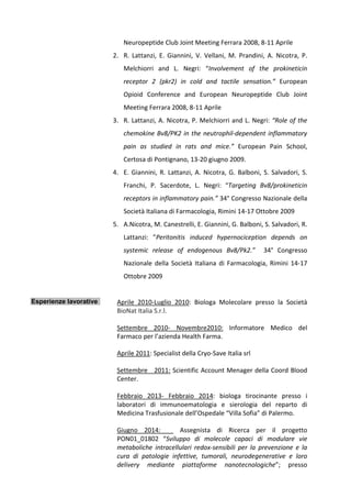 CV Annalisa Nicotra | PDF