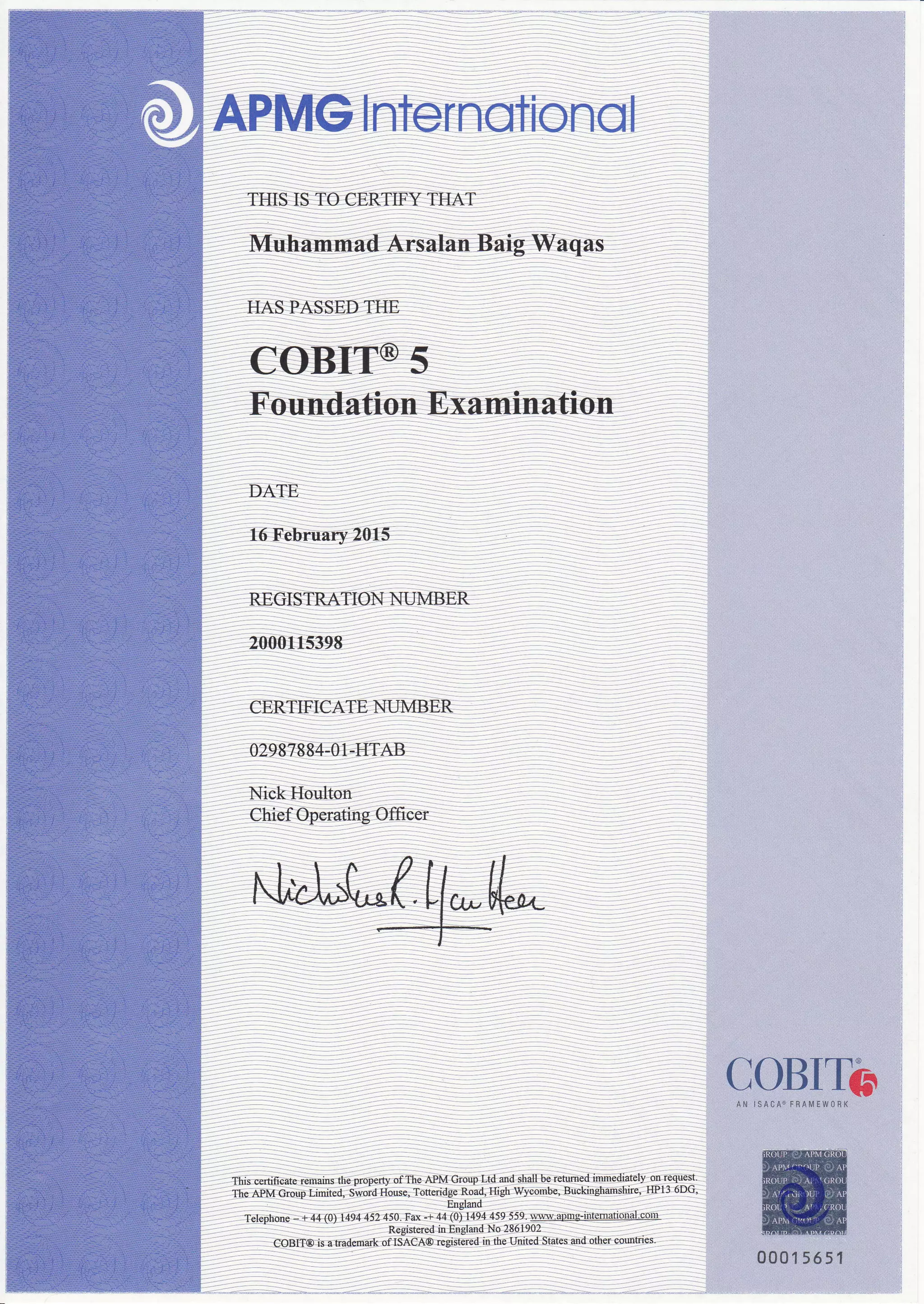 COBIT5 Foundation Examination | PDF