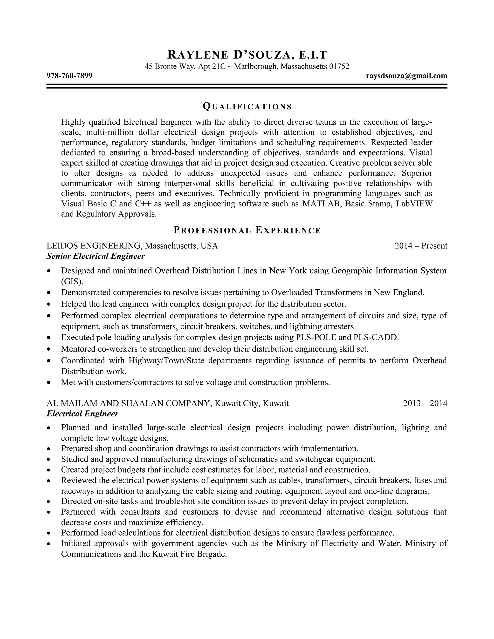 Resume_Raylene D'Souza | DOC