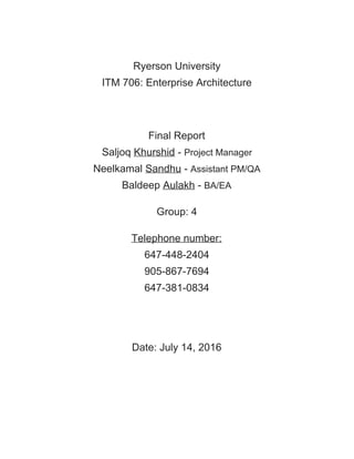 Enterprise Architecture Report | PDF | Computer Software and Applications | Computing