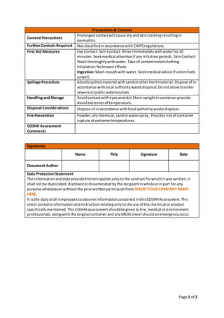 Scafolding Lubricant COSHH Assessment | DOCX