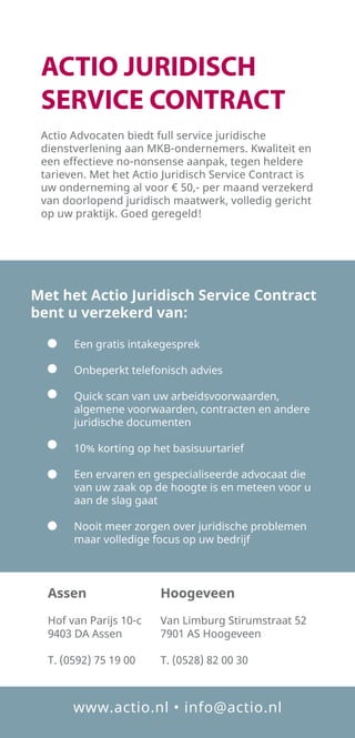 brochure actio juridisch service contract | PDF