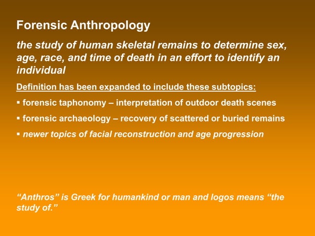 7 f forensic anthropology and odontology 07 (student) | PPT