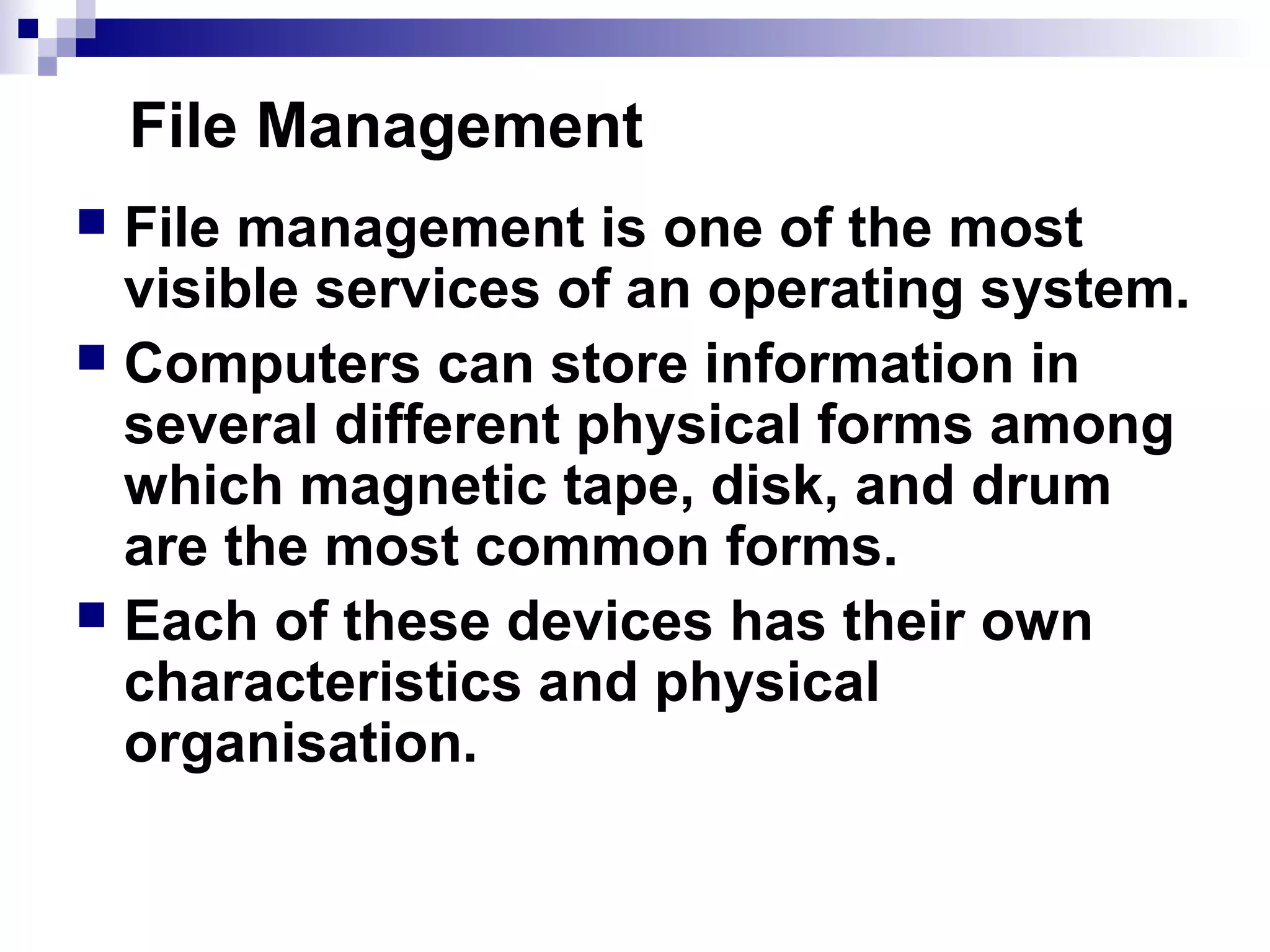 File Management in Operating Systems | PPT