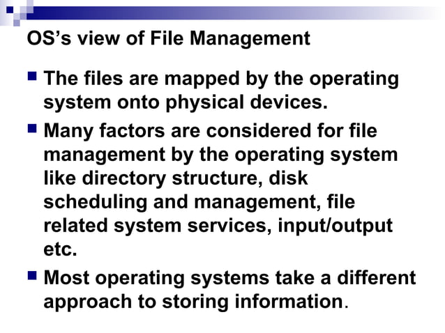 File Management in Operating Systems | PPT | Operating Systems ...