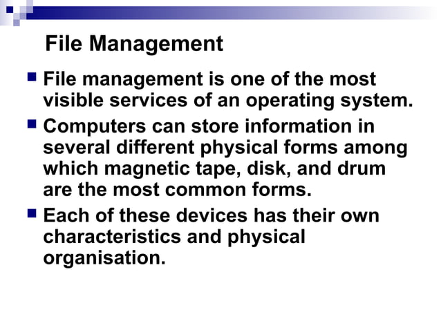 File Management in Operating Systems | PPT | Operating Systems ...