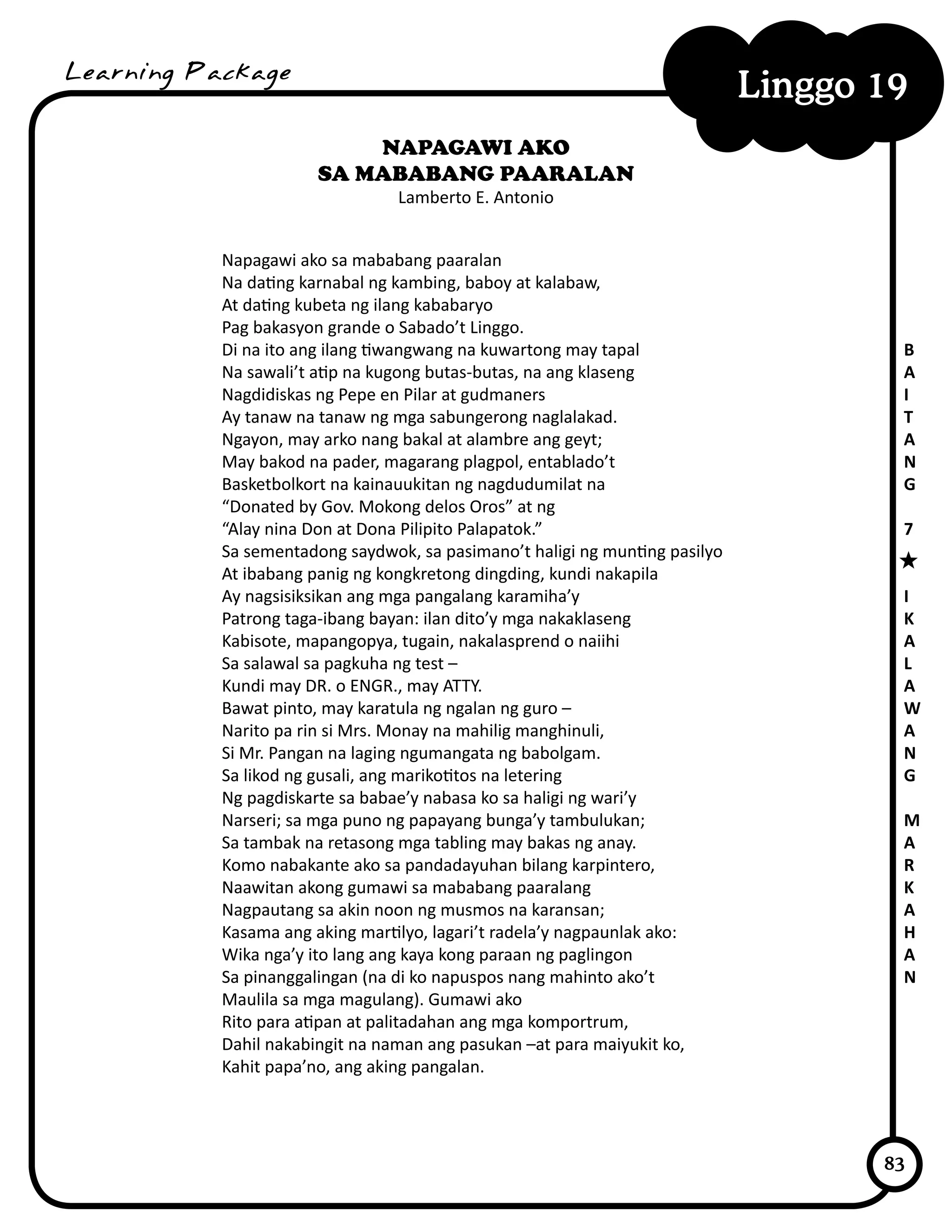 Grade 7 Learning Module in Filipino (Learning Package - Quarter 1 to 4 ...