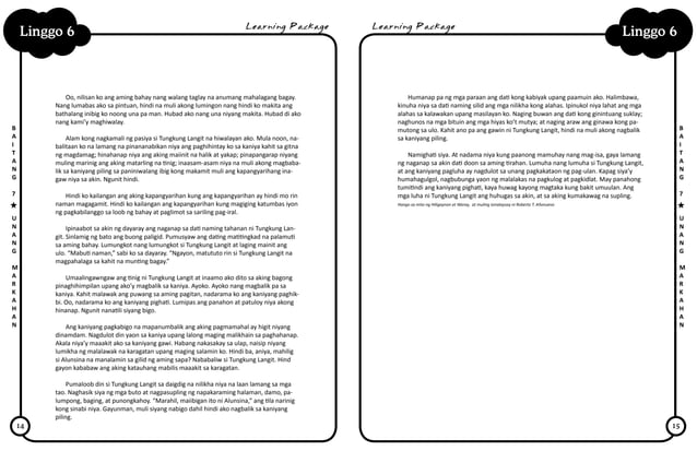 Grade 7 Learning Module in Filipino (Learning Package - Quarter 1 to 4) | PDF