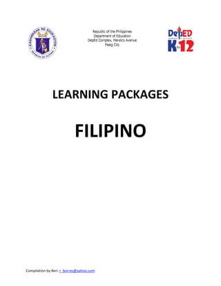 Grade 7 Learning Module in Filipino (Learning Package - Quarter 1 to 4 ...